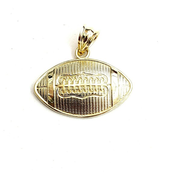 New 10k yellow Gold football Pendant charm sport fine jewelry | Etsy