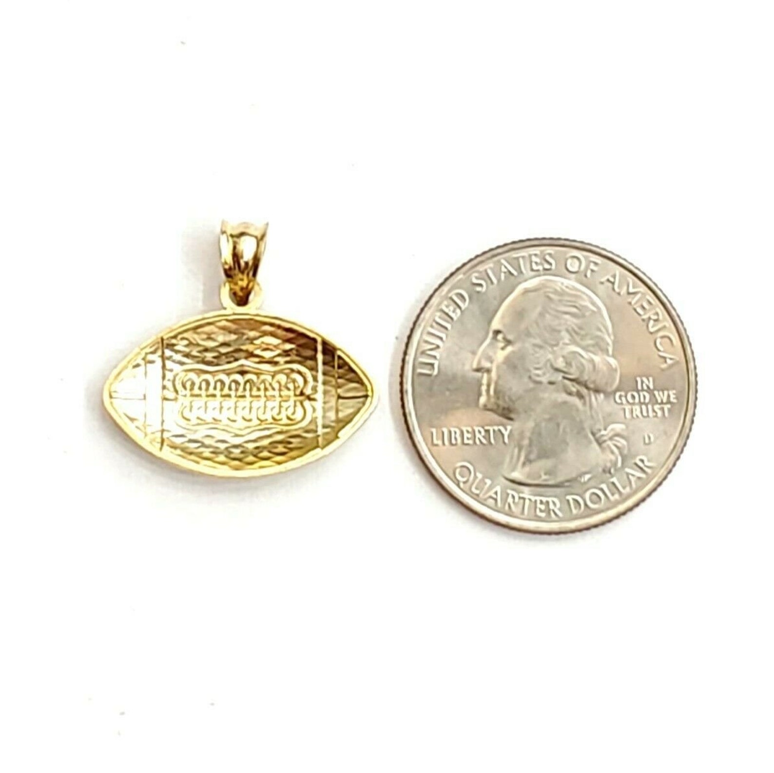New 10k yellow Gold football Pendant charm sport fine jewelry | Etsy