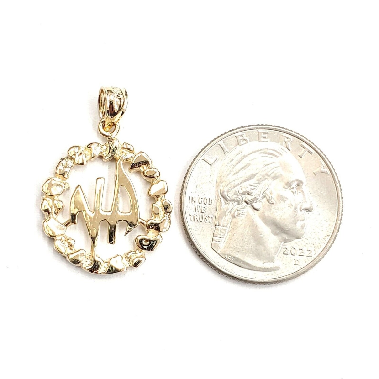 14k Yellow Gold Narcotics Anonymous Circle NA Symbol Pendant - Etsy