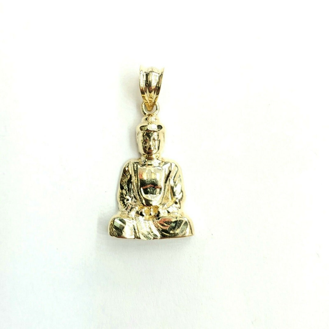 New 10k Yellow Gold Buddha Buda Buddah Pendant Charm Fine Religious ...
