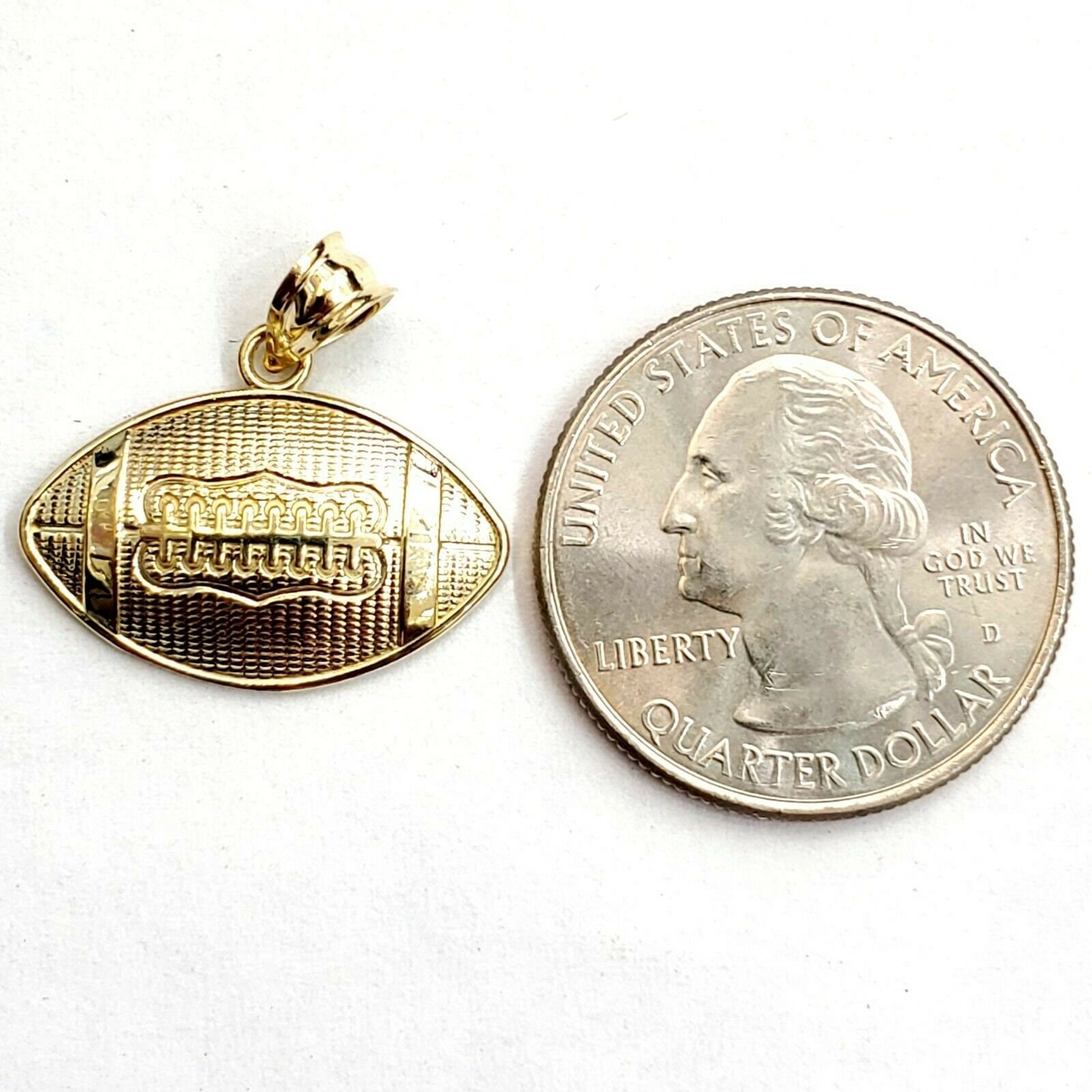 New 10k yellow Gold football Pendant charm sport fine jewelry | Etsy