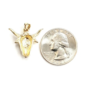 New 14k Yellow Gold Taurus Bull Head Zodiac Pendant Charm Fine - Etsy