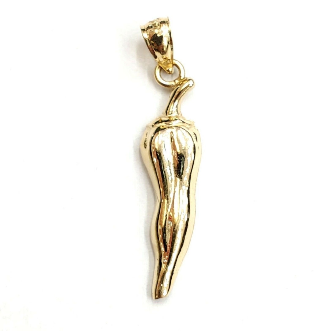 New 14k Yellow Gold Chili Pepper Pendant Charm Gift Fine Jewelry 1.7g ...