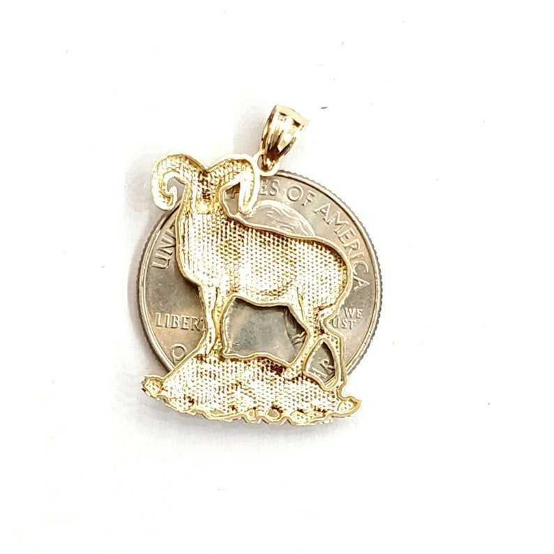 14k Yellow Solid Gold Ram Aries Zodiac Sign Charm Pendant Fine - Etsy