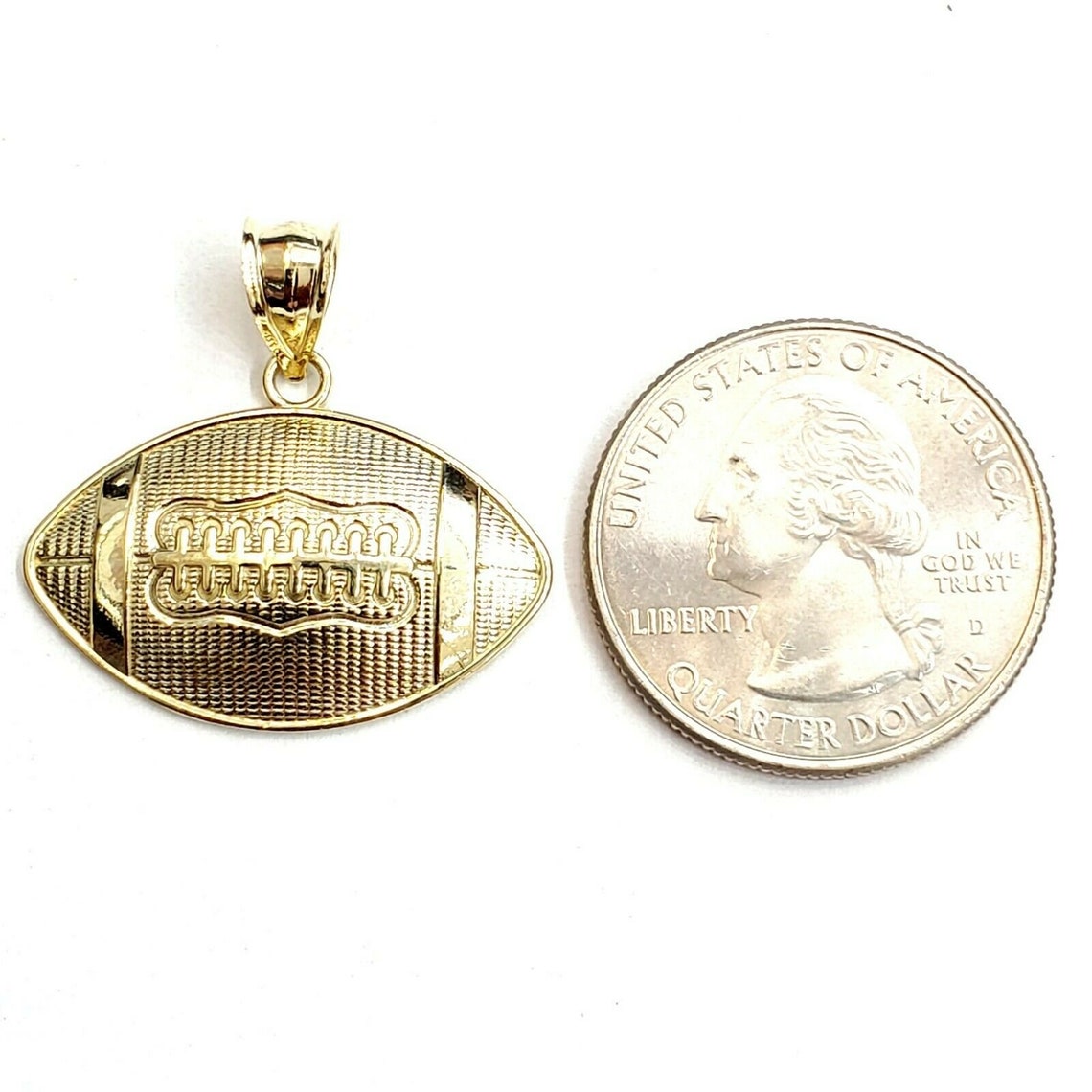 New 10k yellow Gold football Pendant charm sport fine jewelry | Etsy