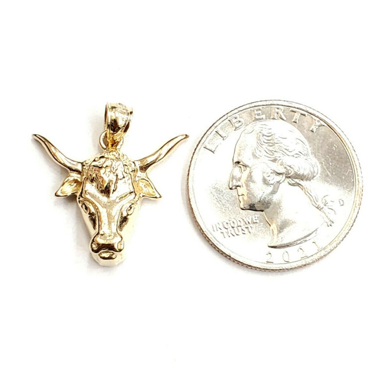 New 14k Yellow Gold Taurus Bull Head Zodiac Pendant Charm Fine - Etsy