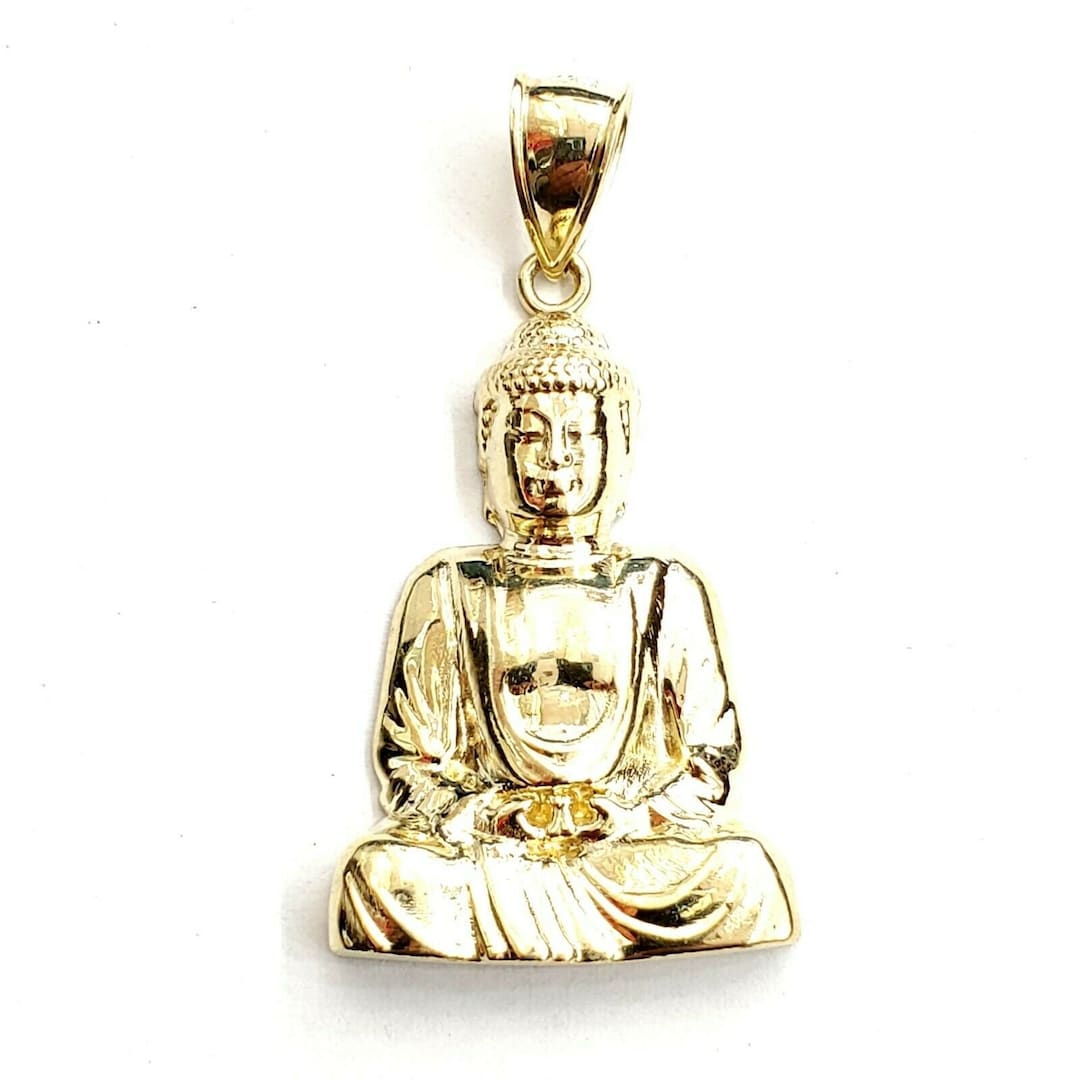 New 10k Yellow Gold Buddha Buda Buddah Pendant Charm Fine Religious ...