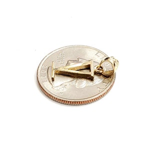 New 14KT Yellow Gold Solid Roman Number 5 Pendant Charm Gift Fine ...
