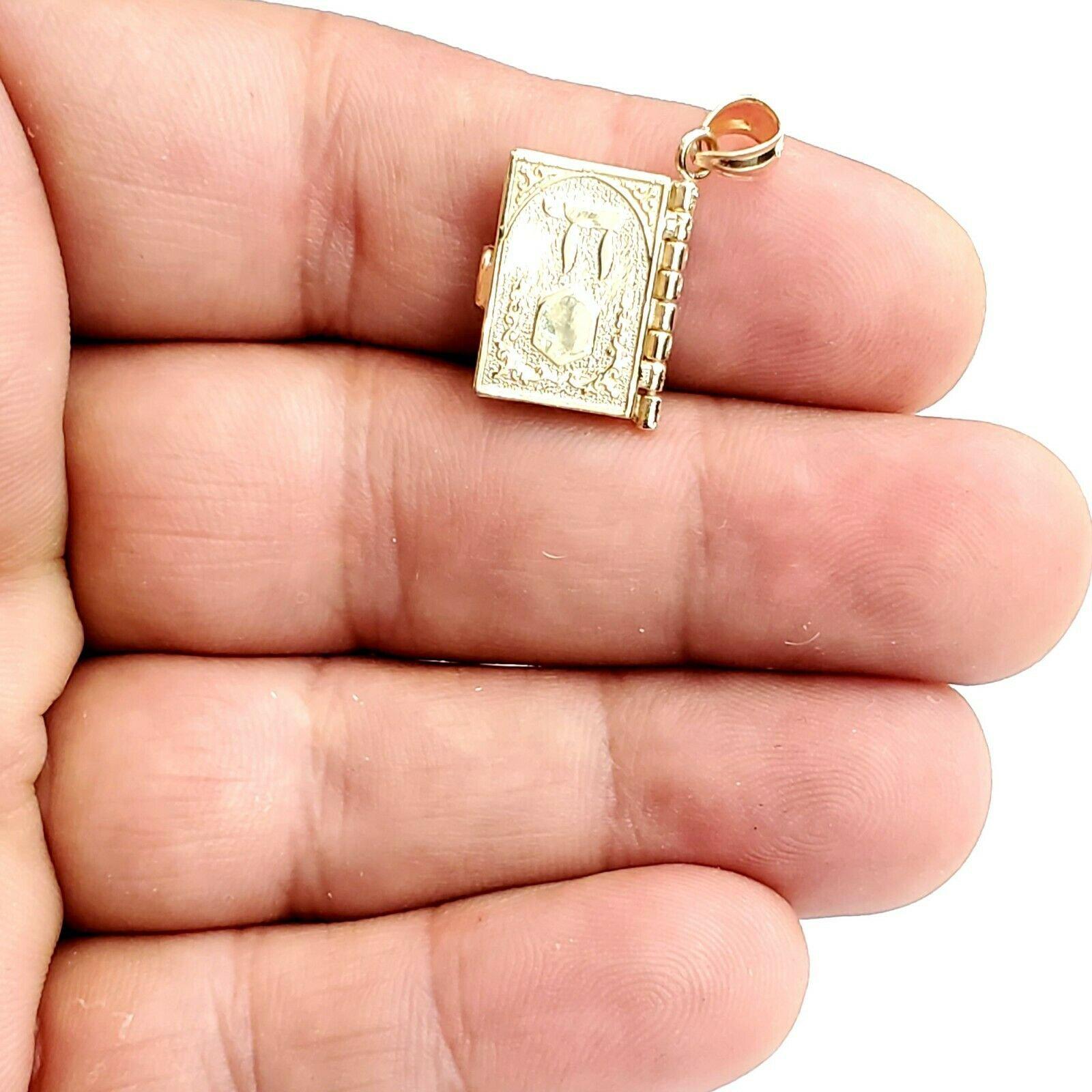 14k Yellow Gold Ten Commandments Book Star of David Chay Jewish Pendant ...