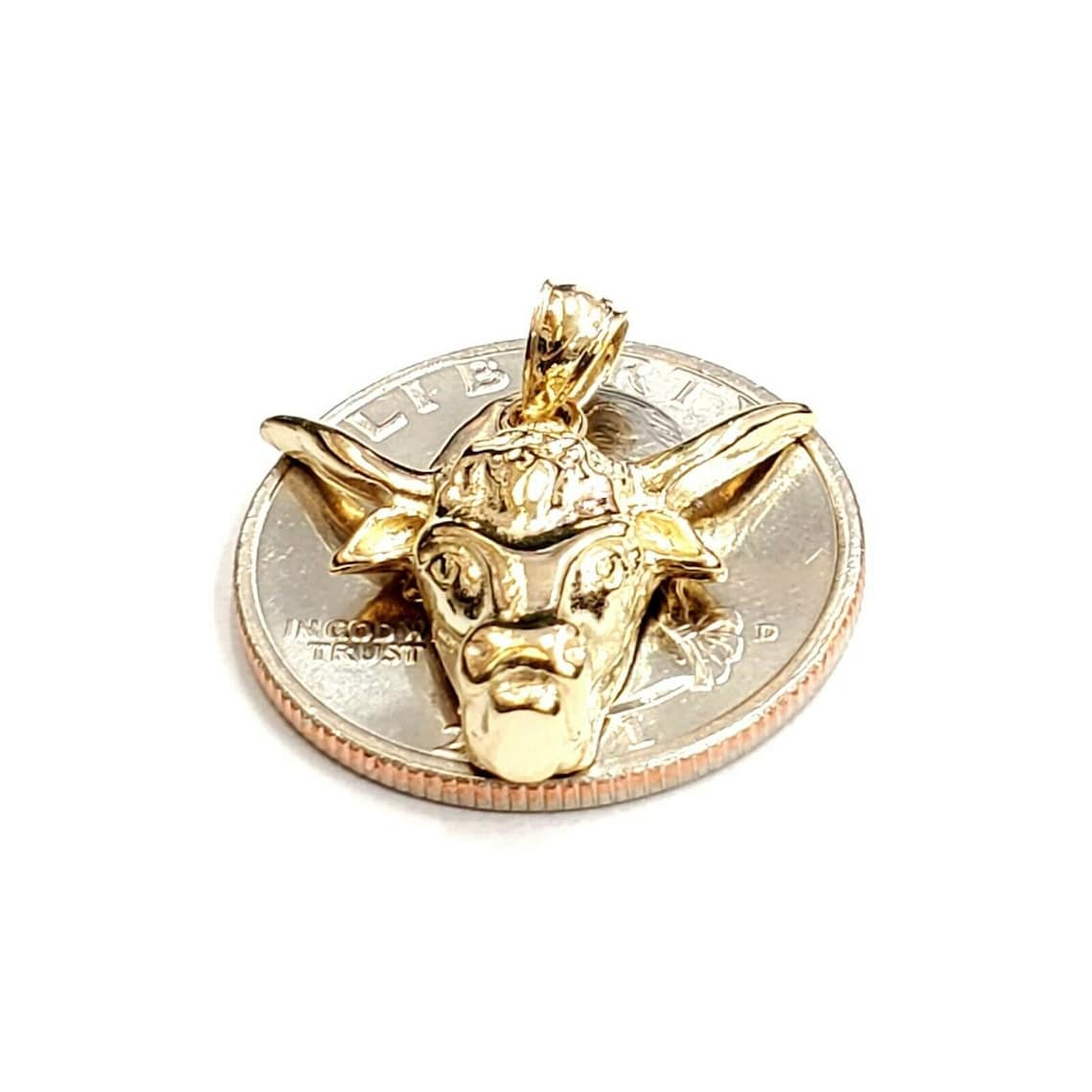 New 14k Yellow Gold Taurus Bull Head Zodiac Pendant Charm Fine - Etsy