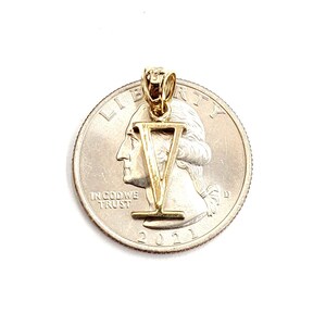 New 14KT Yellow Gold Solid Roman Number 5 Pendant Charm Gift Fine ...