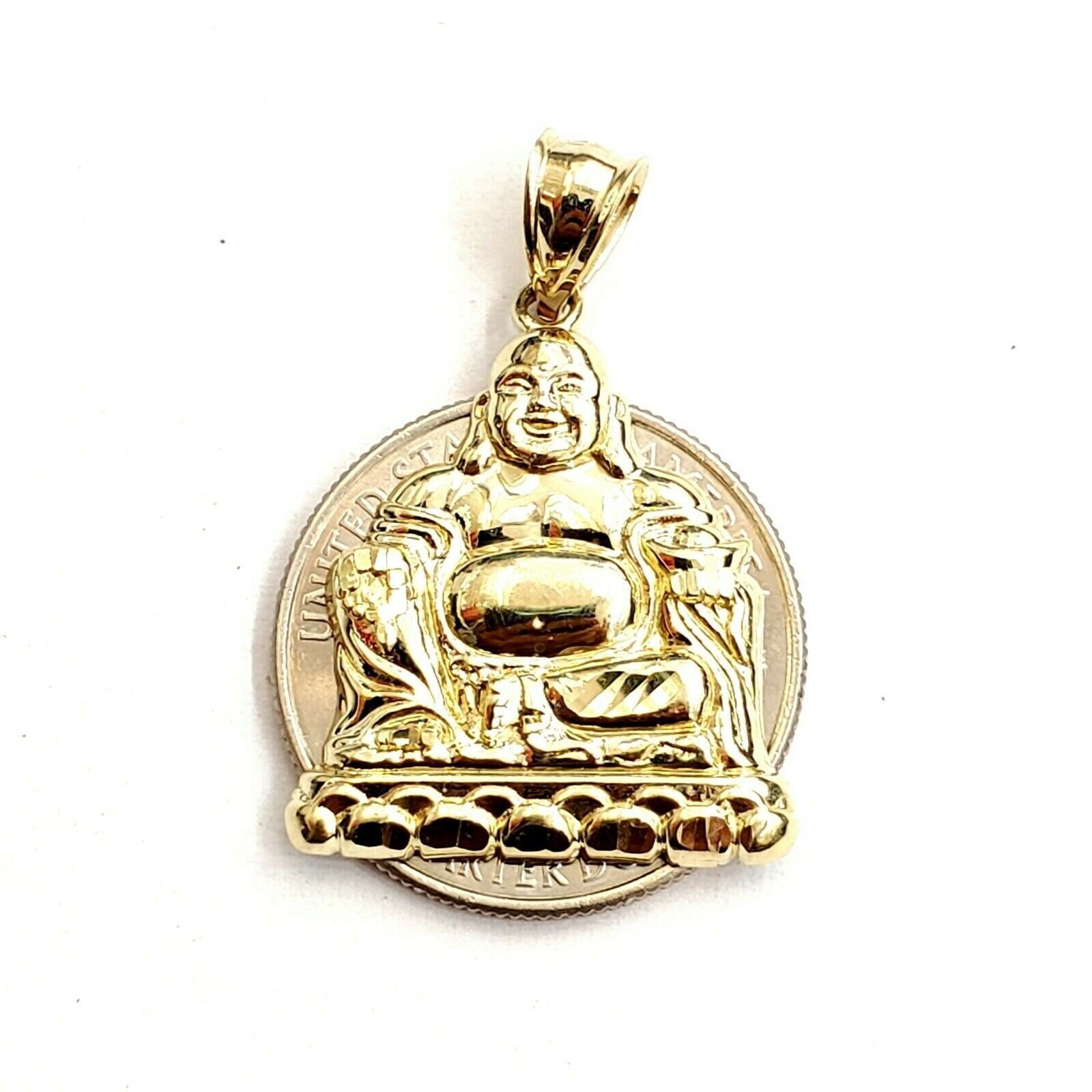New 10k yellow gold buddha Buda Buddah pendant charm fine | Etsy