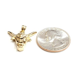 New 14k Yellow Gold Taurus Bull Head Zodiac Pendant Charm Fine - Etsy