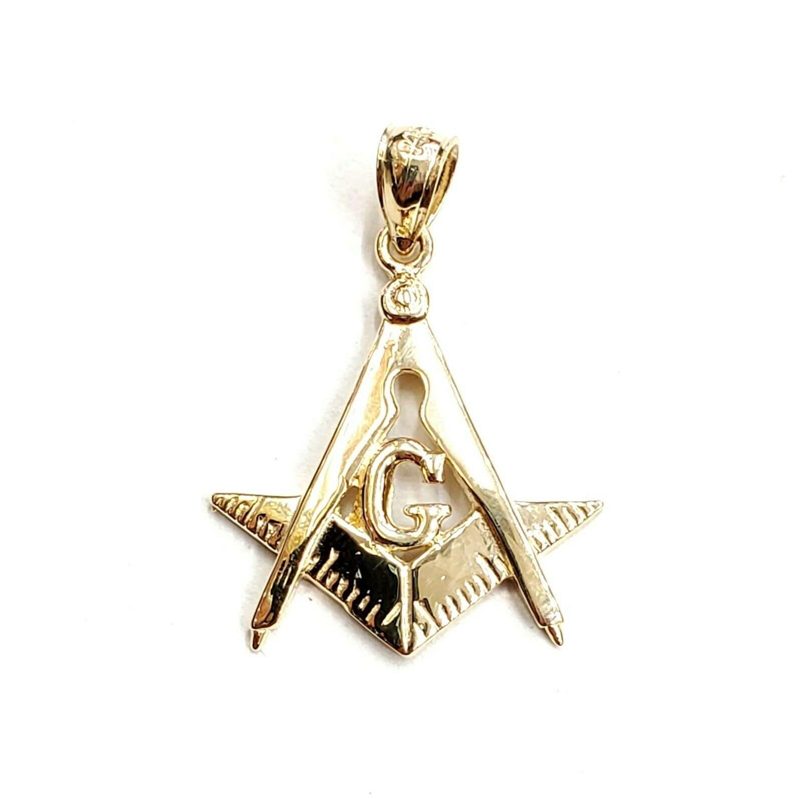 14k Yellow Gold Freemason Masonic Pendant Charm Gift Religious | Etsy