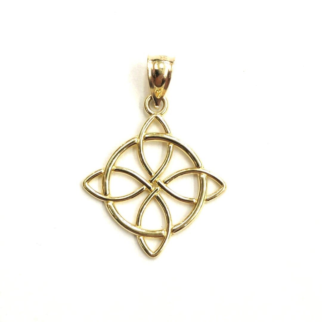 14k Yellow Gold Nudo De Bruja Witches Knot Pendant Gift Fine Jewelry ...