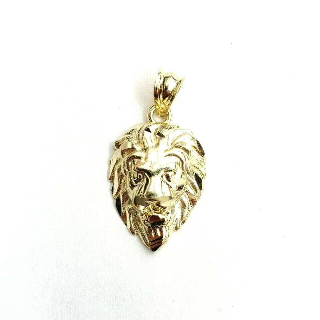 New 10k Yellow Gold Lion Head Face Leo Zodiac Pendant Charm Gift Fine ...