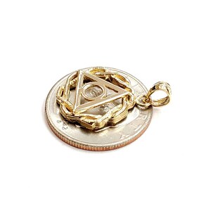 New 14k Yellow Gold Sobriety Symbol Recovery Medal Circle Triangle ...