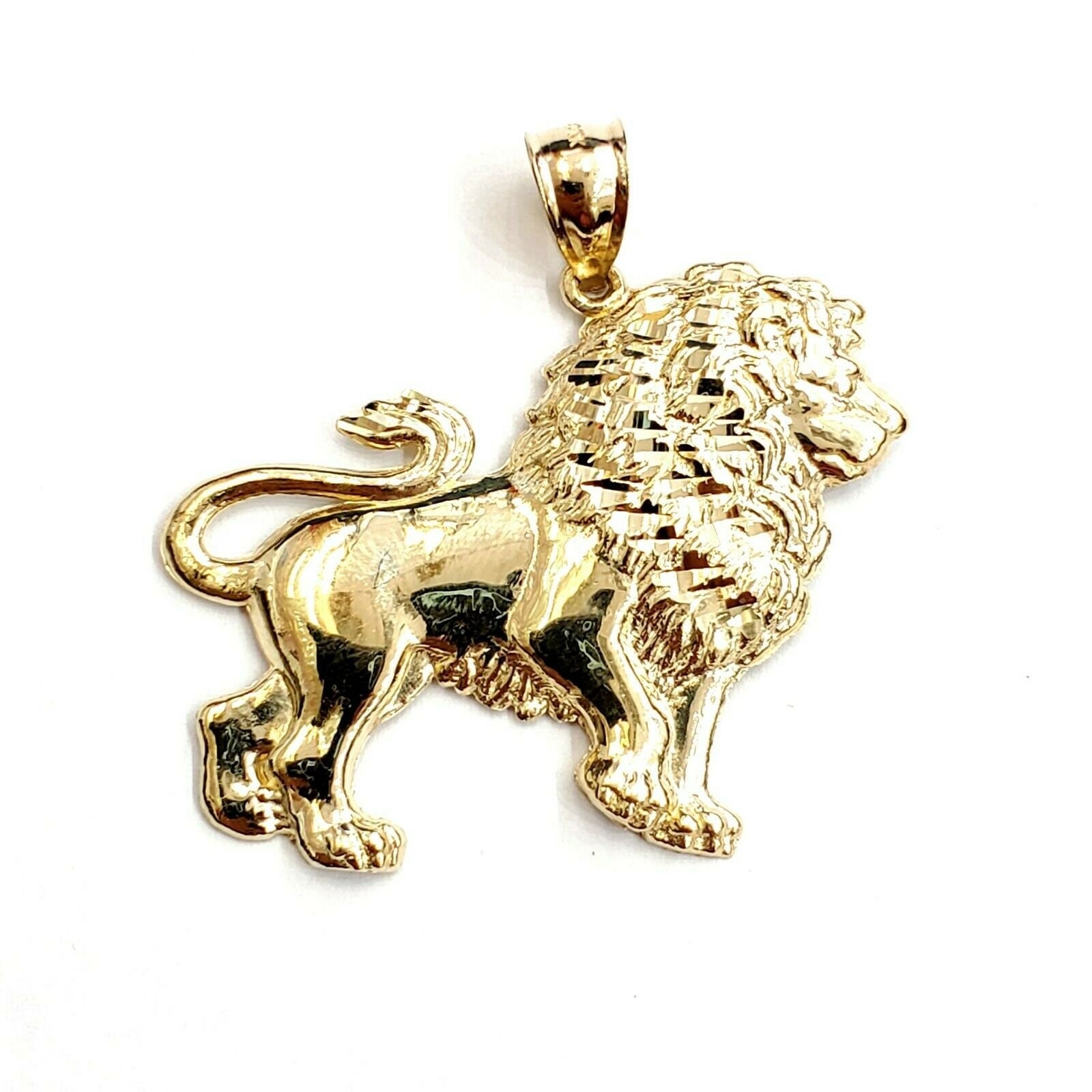10k Yellow Gold Lion Full Body Leo Zodiac Pendant Charm Fine - Etsy