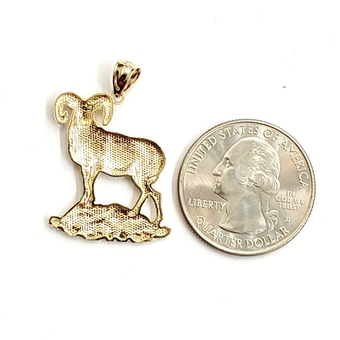 14k Yellow Solid Gold Ram Aries Zodiac Sign Charm Pendant Fine - Etsy