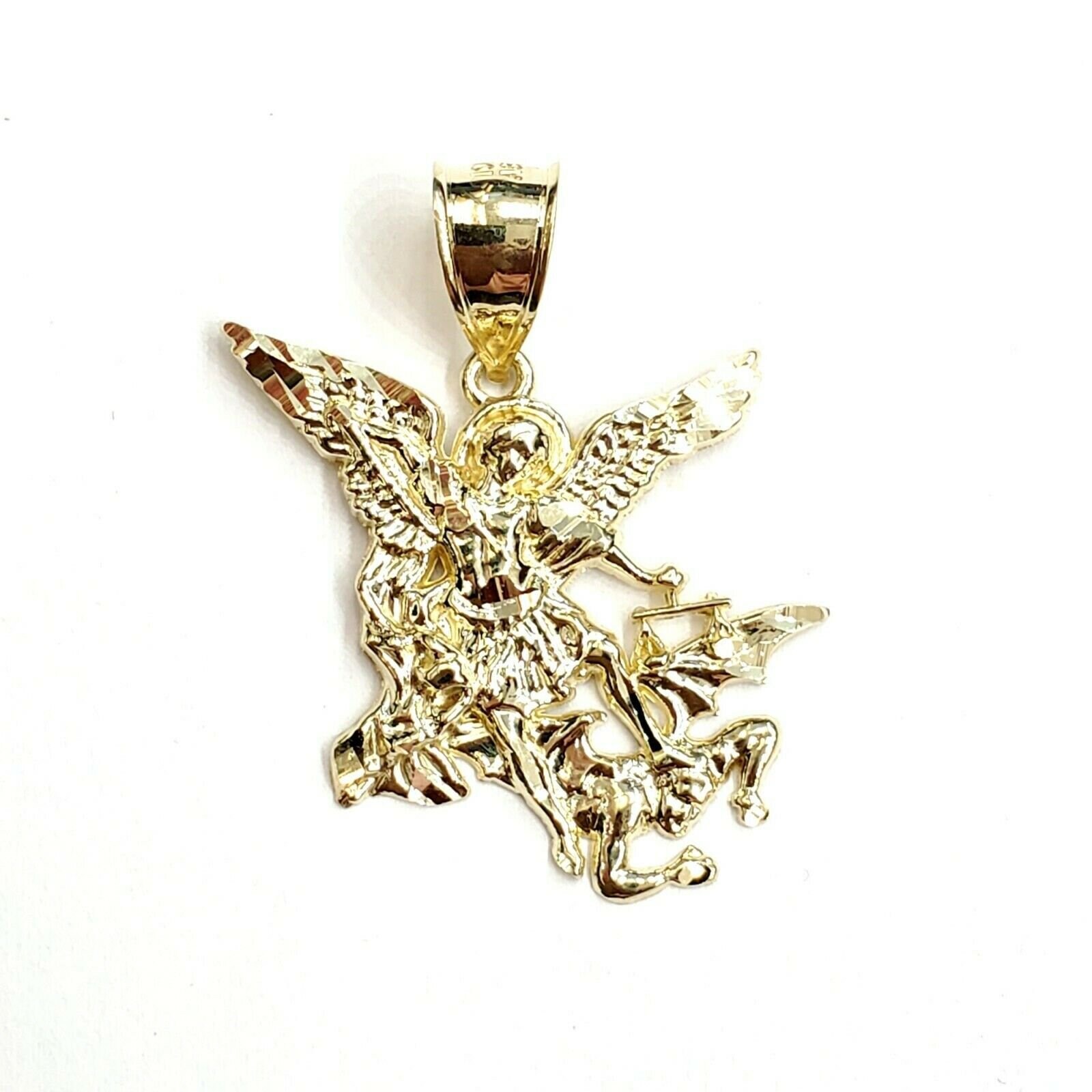 New 10k yellow gold saint Michael pendant charm fine religious | Etsy