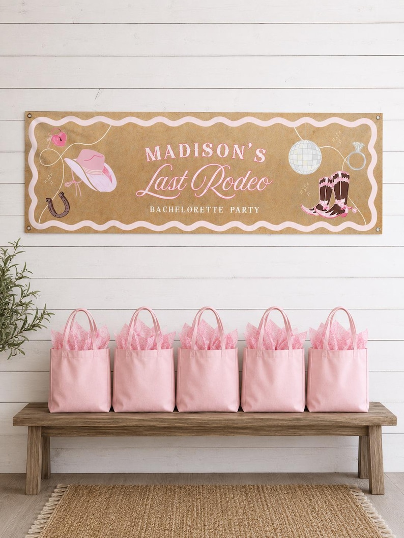 Her Last Rodeo Bachelorette Party Banner | Editable Bachelorette Party ...