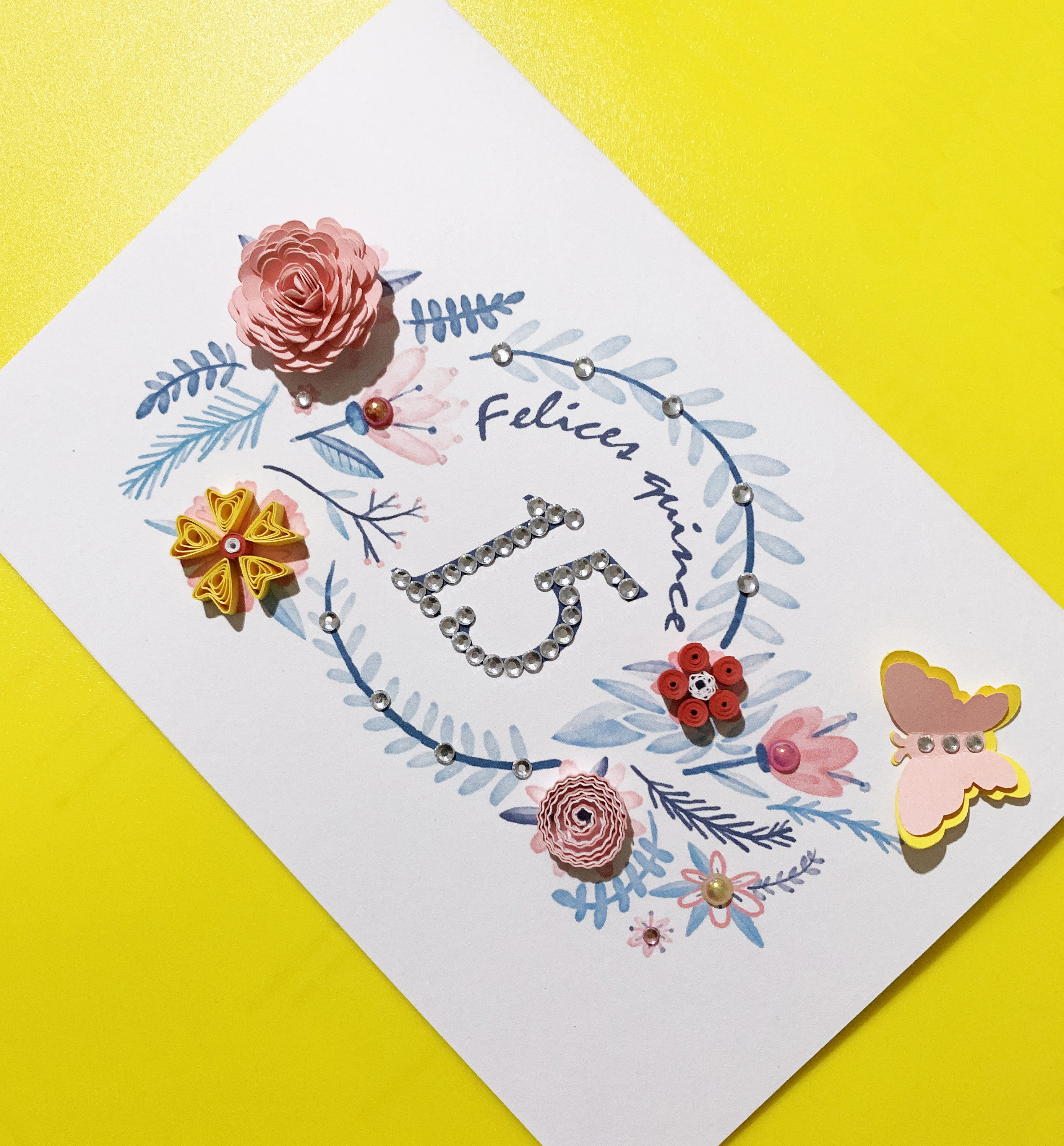 Quinceanera and 15 Birthday Greeting Card, Felices Quince Paper ...