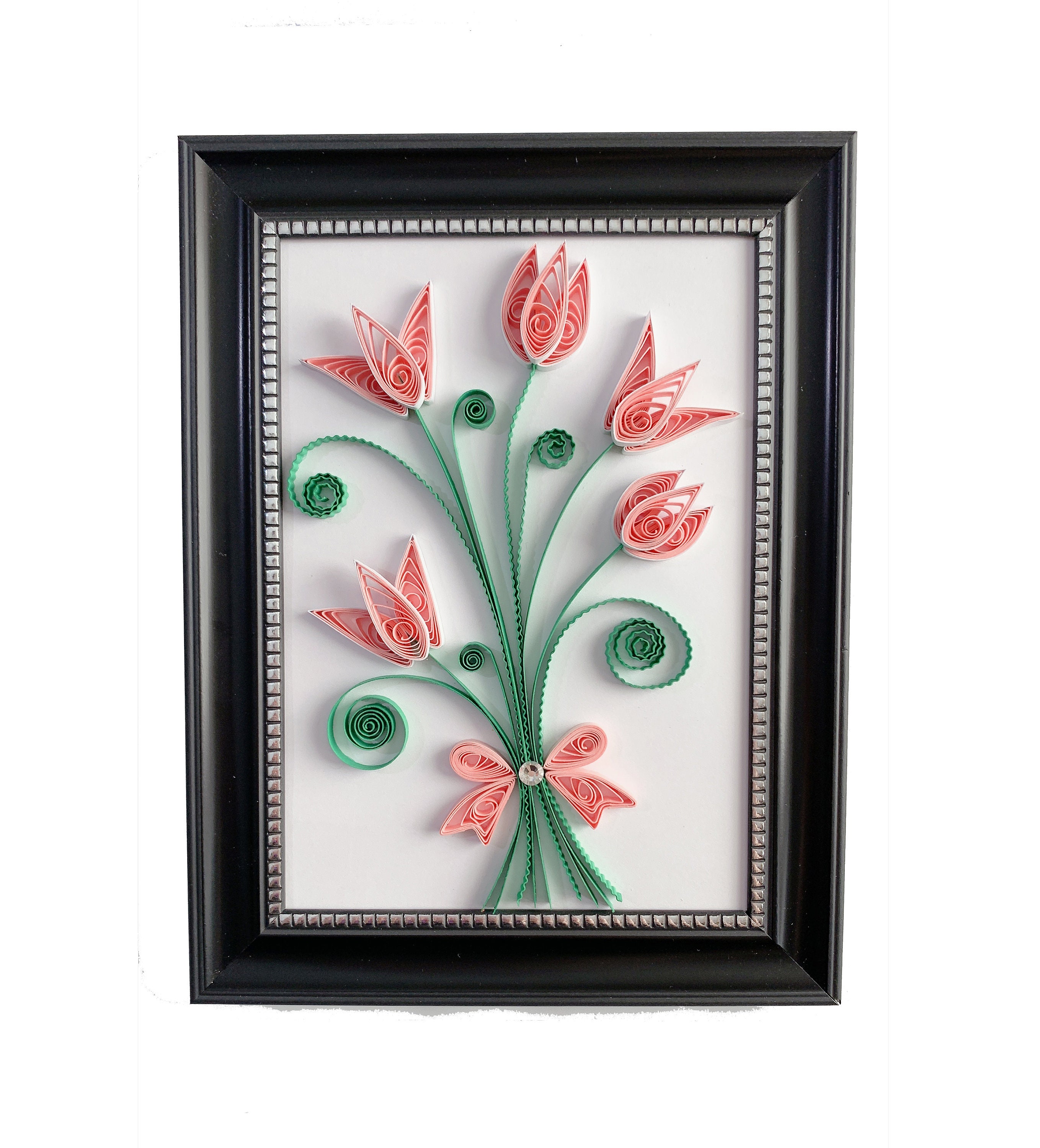 Mother's Day Quilling Flower Paper Art, DIY Handmade Gift, Tulip Paper ...