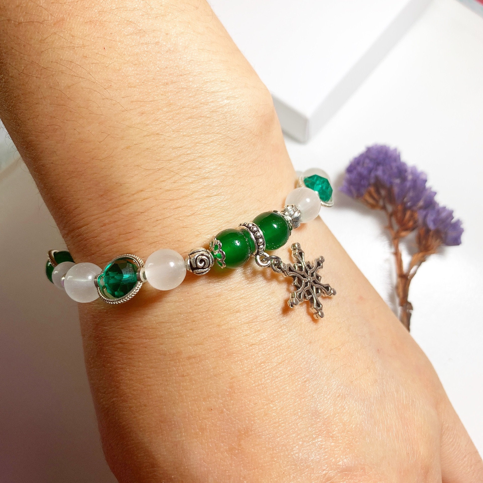 Crystal Glass Beads Bracelet, DIY Handmade 8mm Beads Lady Bracelet ...