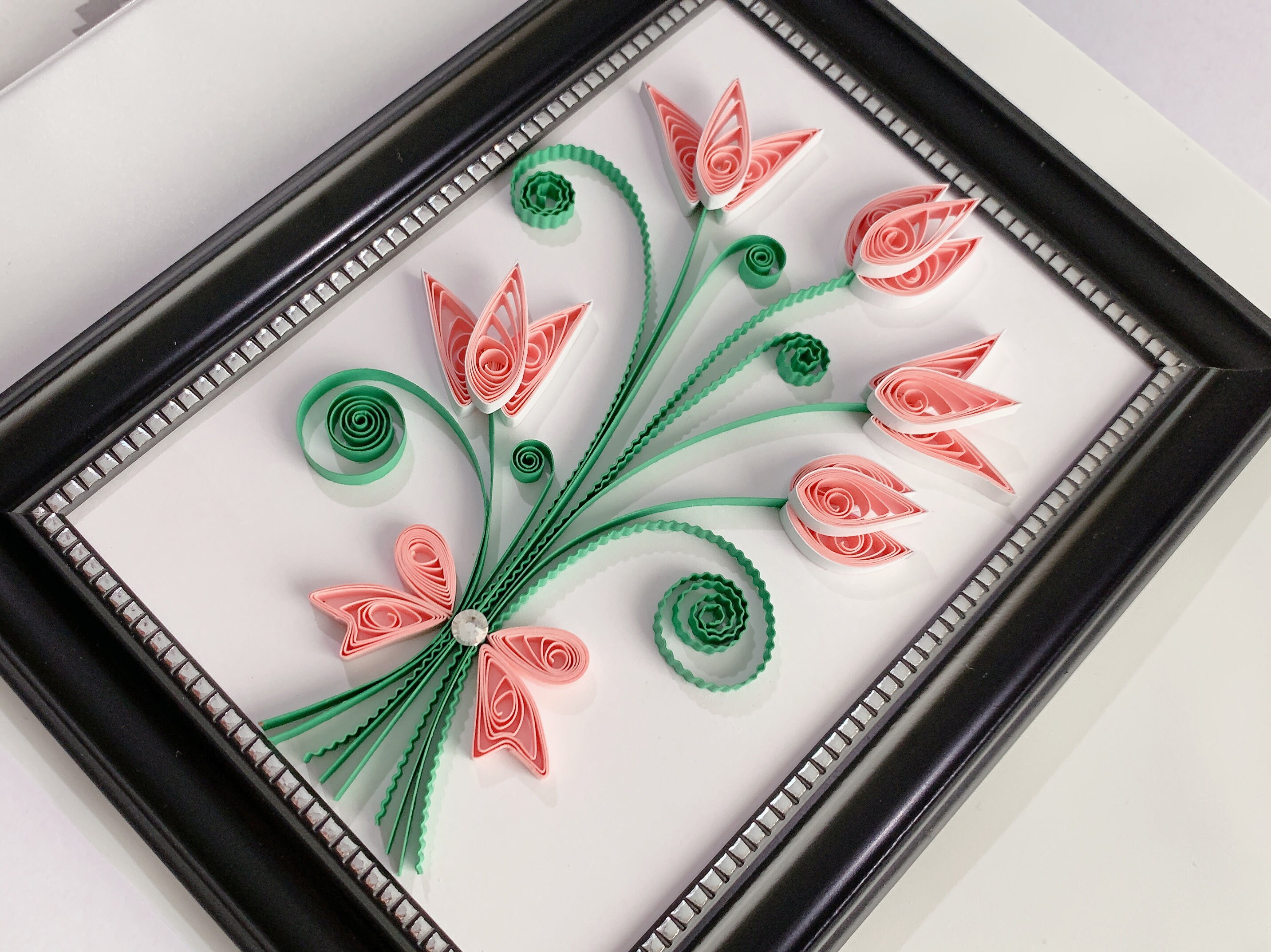 Mother's Day Quilling Flower Paper Art, DIY Handmade Gift, Tulip Paper ...