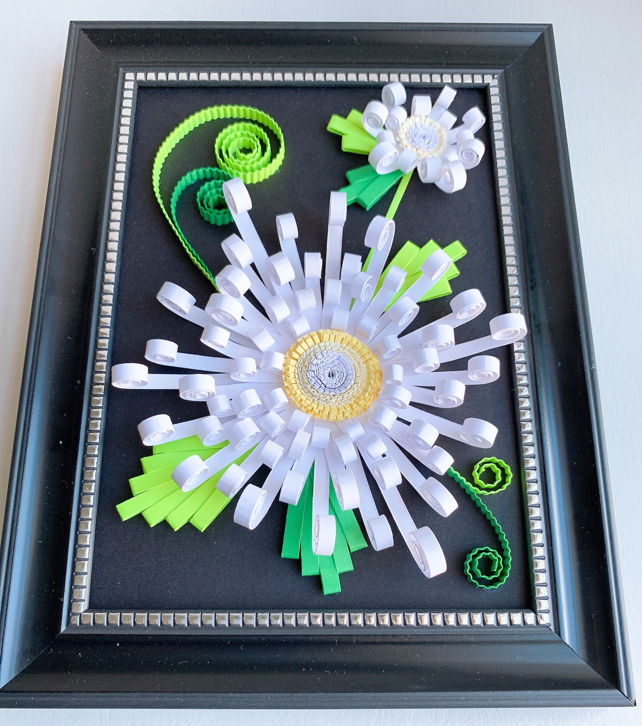 White Chrysanthemum, Handmade Paper Quilling Daisy Flower Artwork With ...