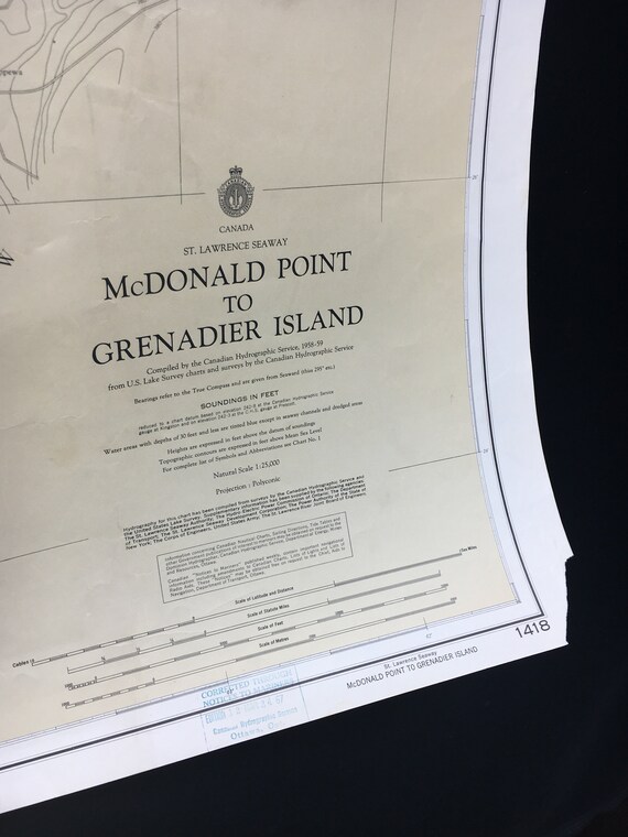 Mcdonald Point to Grenadier Island Vintage Nautical Maps 1958 - Etsy Canada