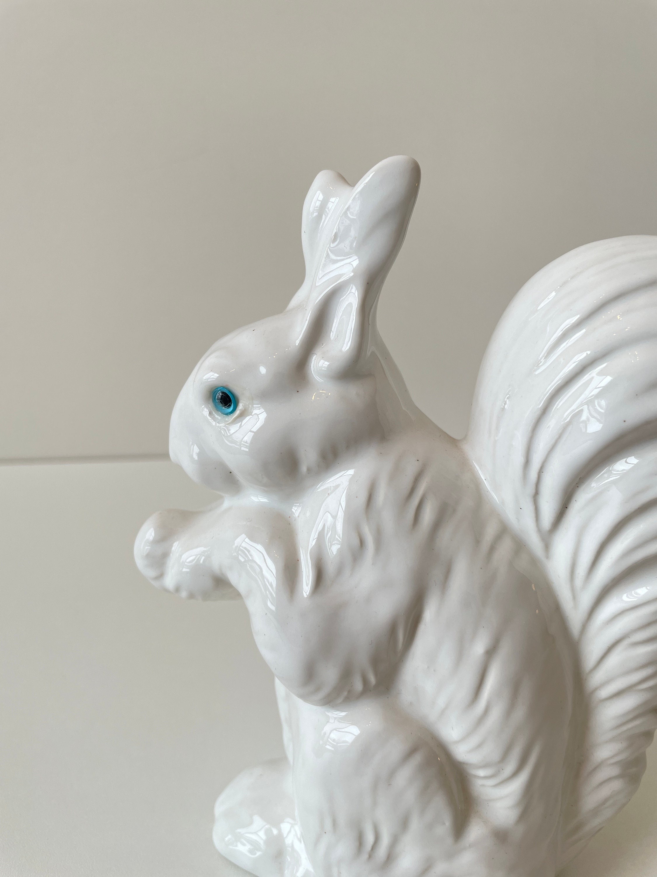 White Ceramic Squirrel Ceramic Figurine - Etsy
