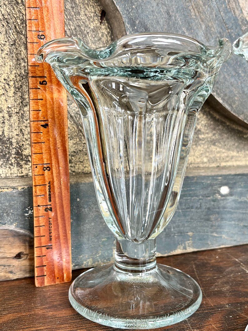 Set of Four Vintage Ice Cream Floats Molded Glass Di | Etsy