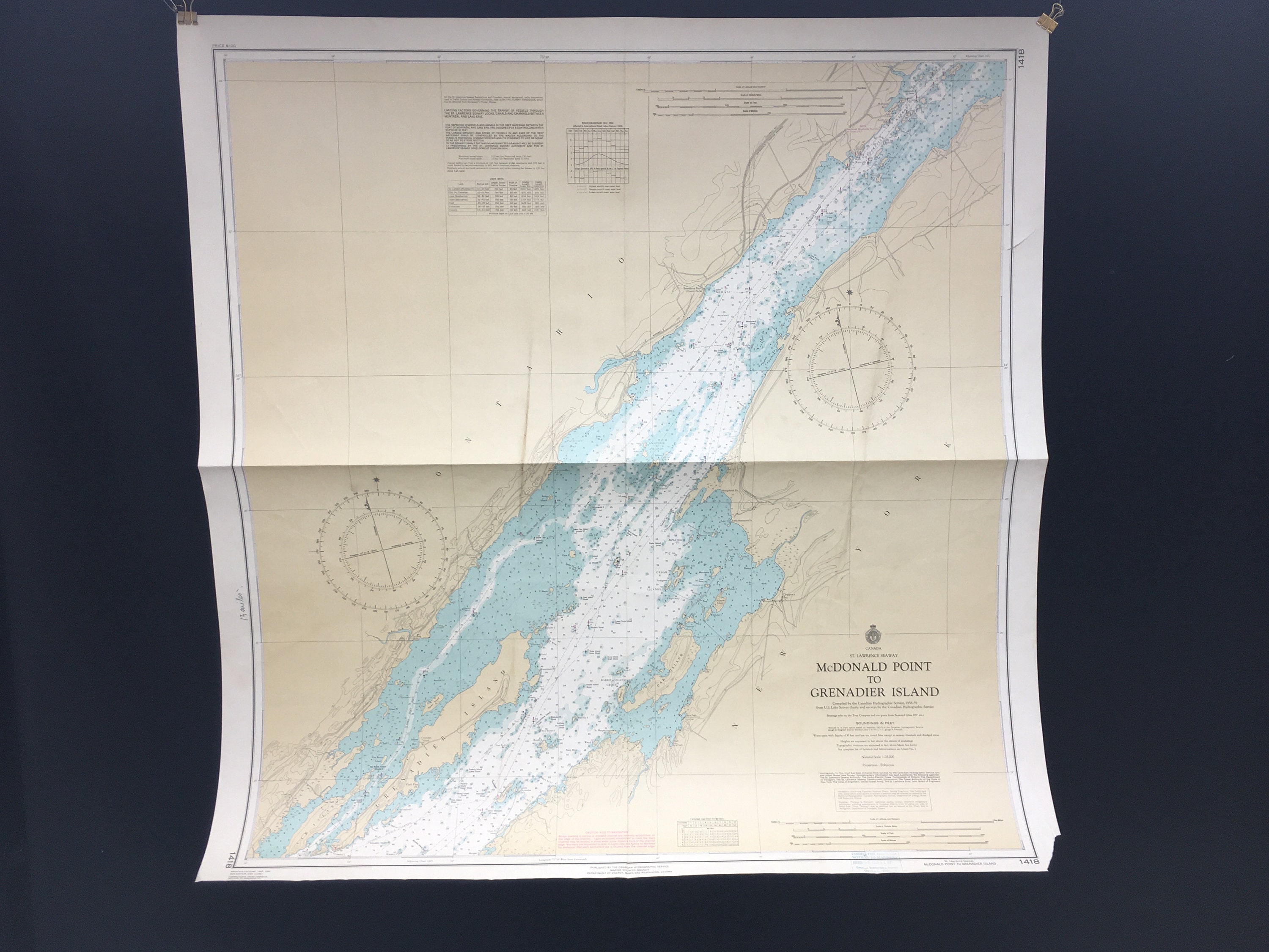 Mcdonald Point to Grenadier Island Vintage Nautical Maps 1958 - Etsy Canada