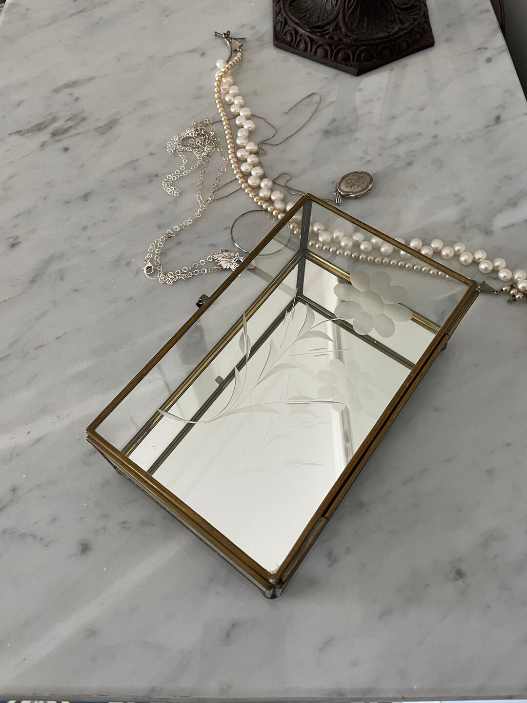 Rectangular Glass Box With Brass Jewellery Box Terrarium - Etsy