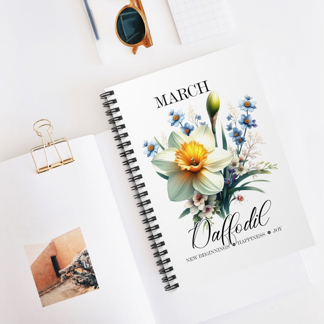 Birth Flower Notebook | Birth Flower Journal | Daily Journal Notebook ...