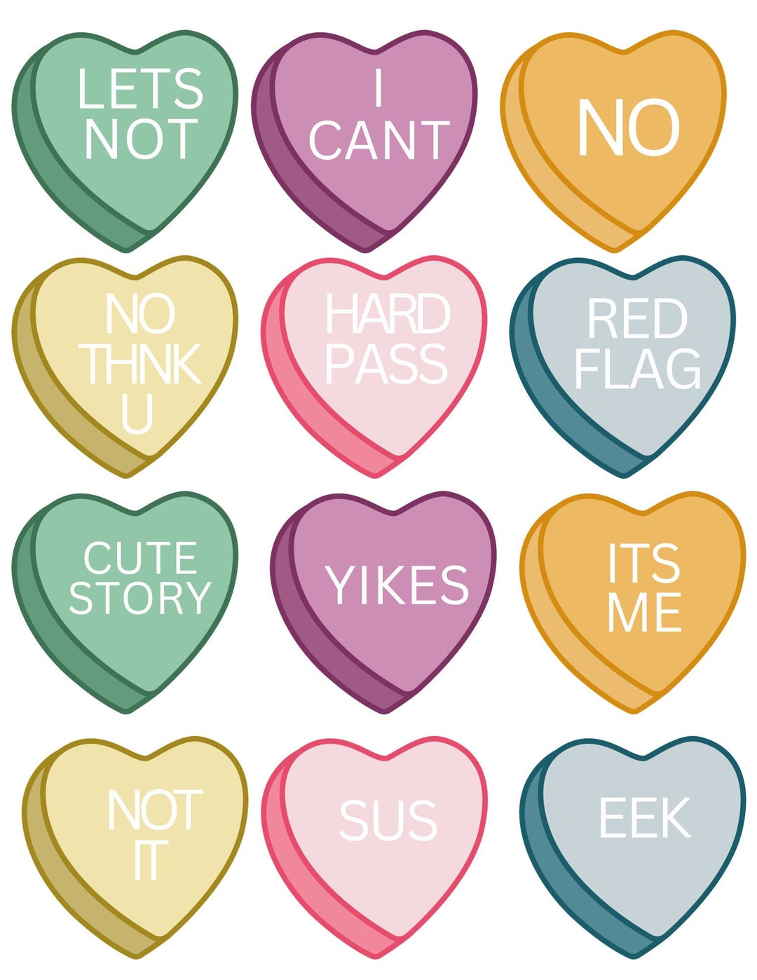 Candy Heart SVG | Conversation Heart SVG | Valentines Day SVG | Candy ...