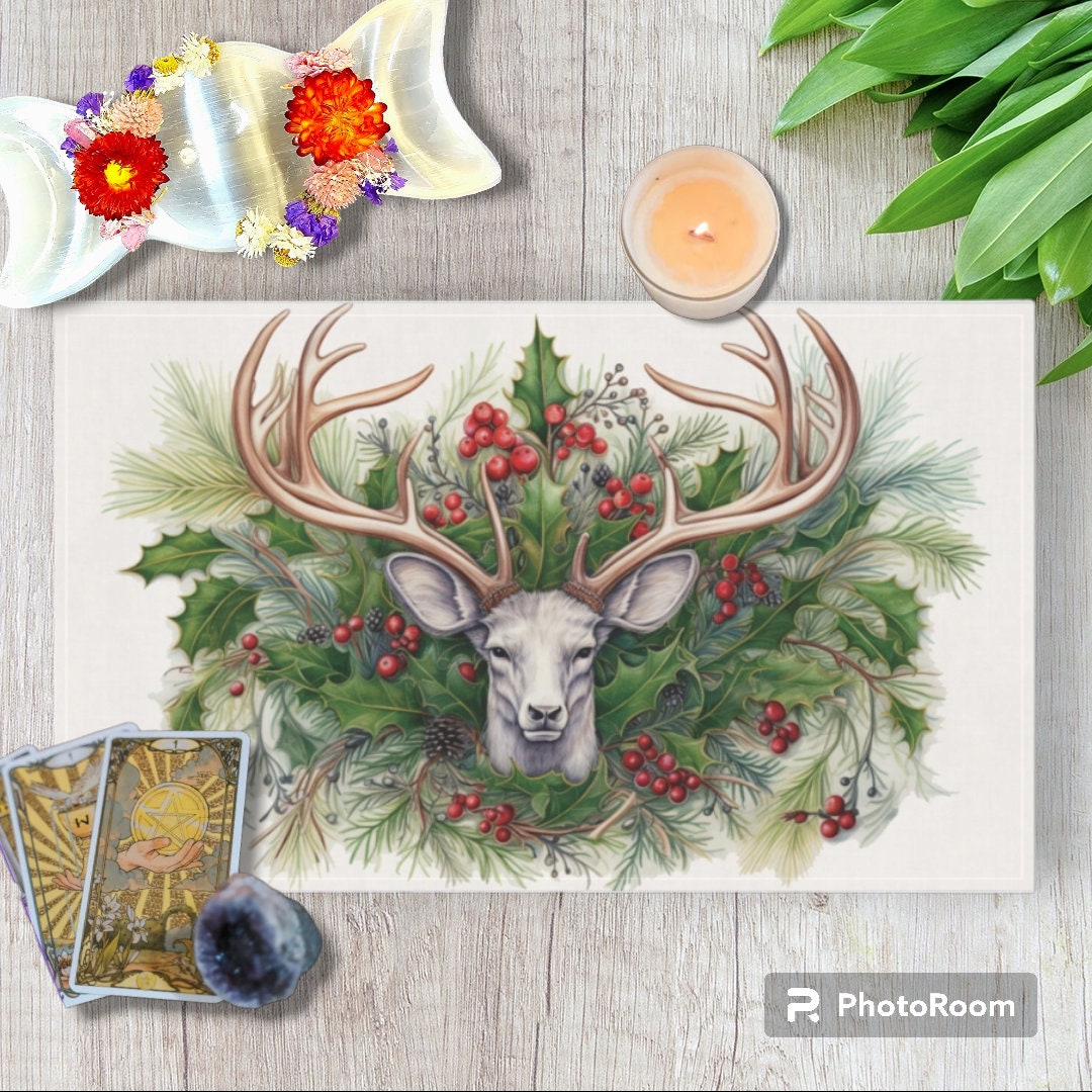 Yule Stag Altar Cloth Winter Solstice Decor Witchy Gift Idea Small ...