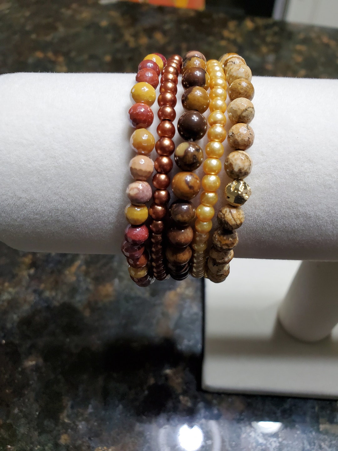 Earth Tones Stretch Bracelets - Etsy