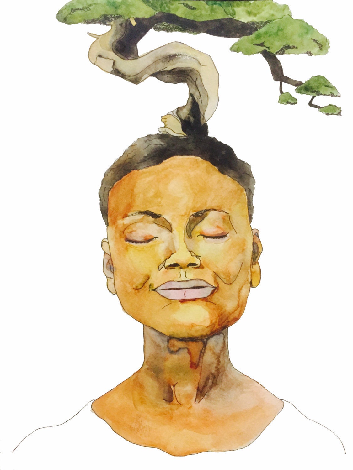 Meditation Tree Meditation Art Print Meditation Print Bonsai Tree ...