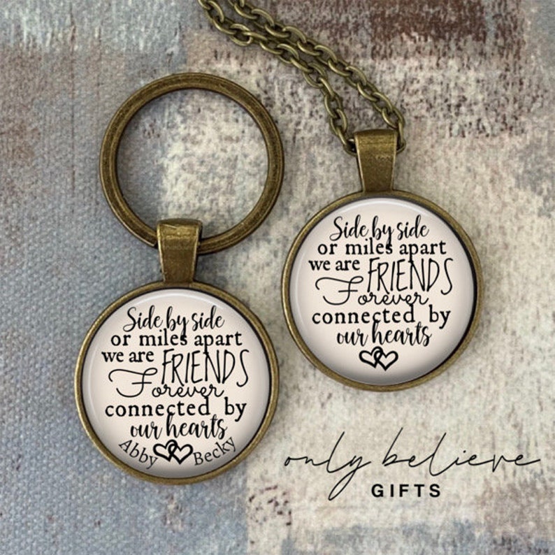 Personalized Friends Forever Necklace: Sister Gift, Vintage Gold or ...