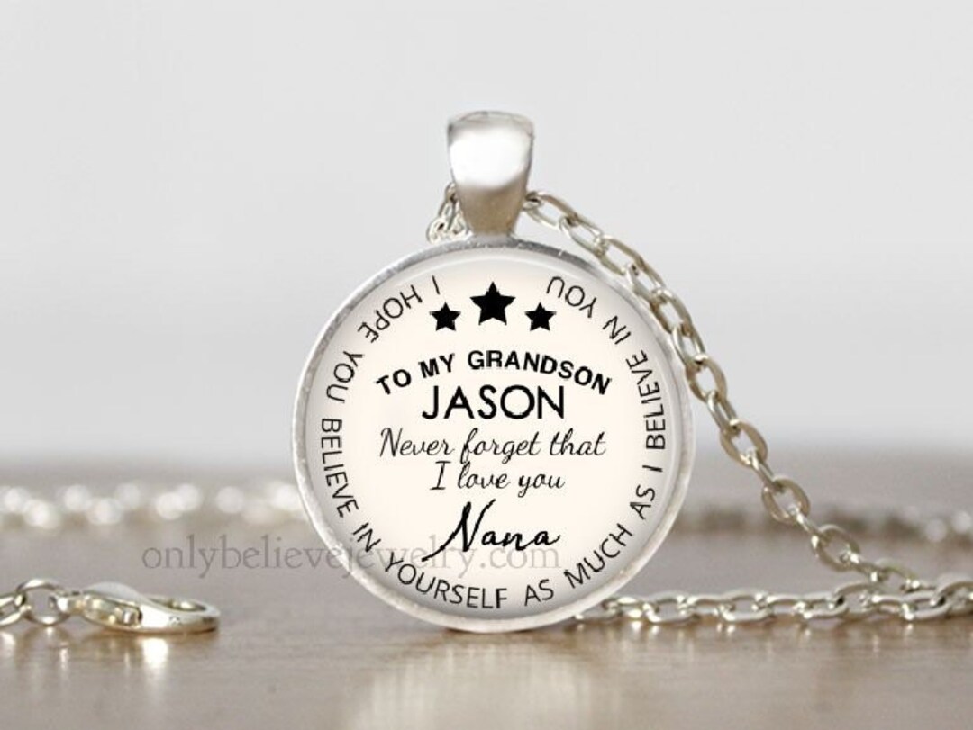 Personalized Grandson Necklace: Gift From Grandma, Photo Pendant, New ...