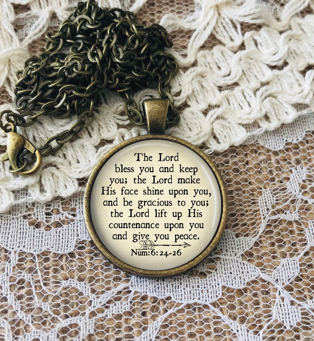 The Lord Bless You and Keep You Necklace, Numbers 6:24 Pendant, Bible ...