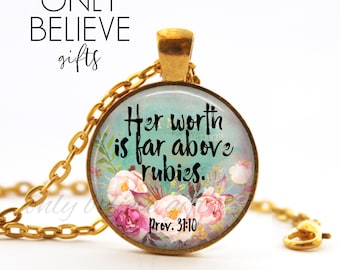 Her Worth is Far Above Rubies Proverbs 31:10 Bangle - Etsy