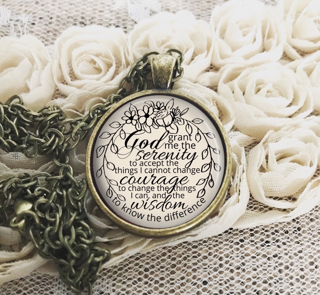 Serenity Prayer Necklace, Pendant With God Give Me the Serenity ...