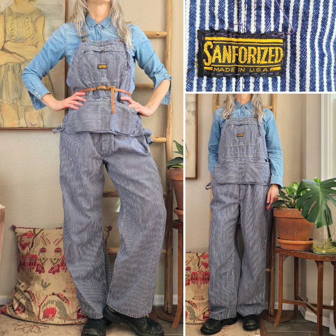 Sanforized Railroad Stripe Overalls With Shop Apron - Etsy