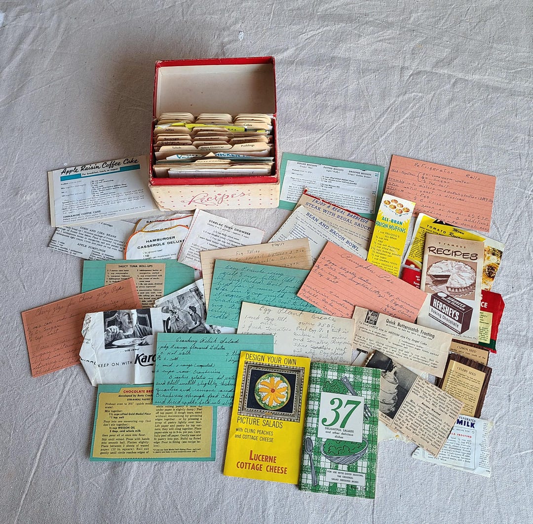 Vintage Packed Full Recipe Box - Etsy