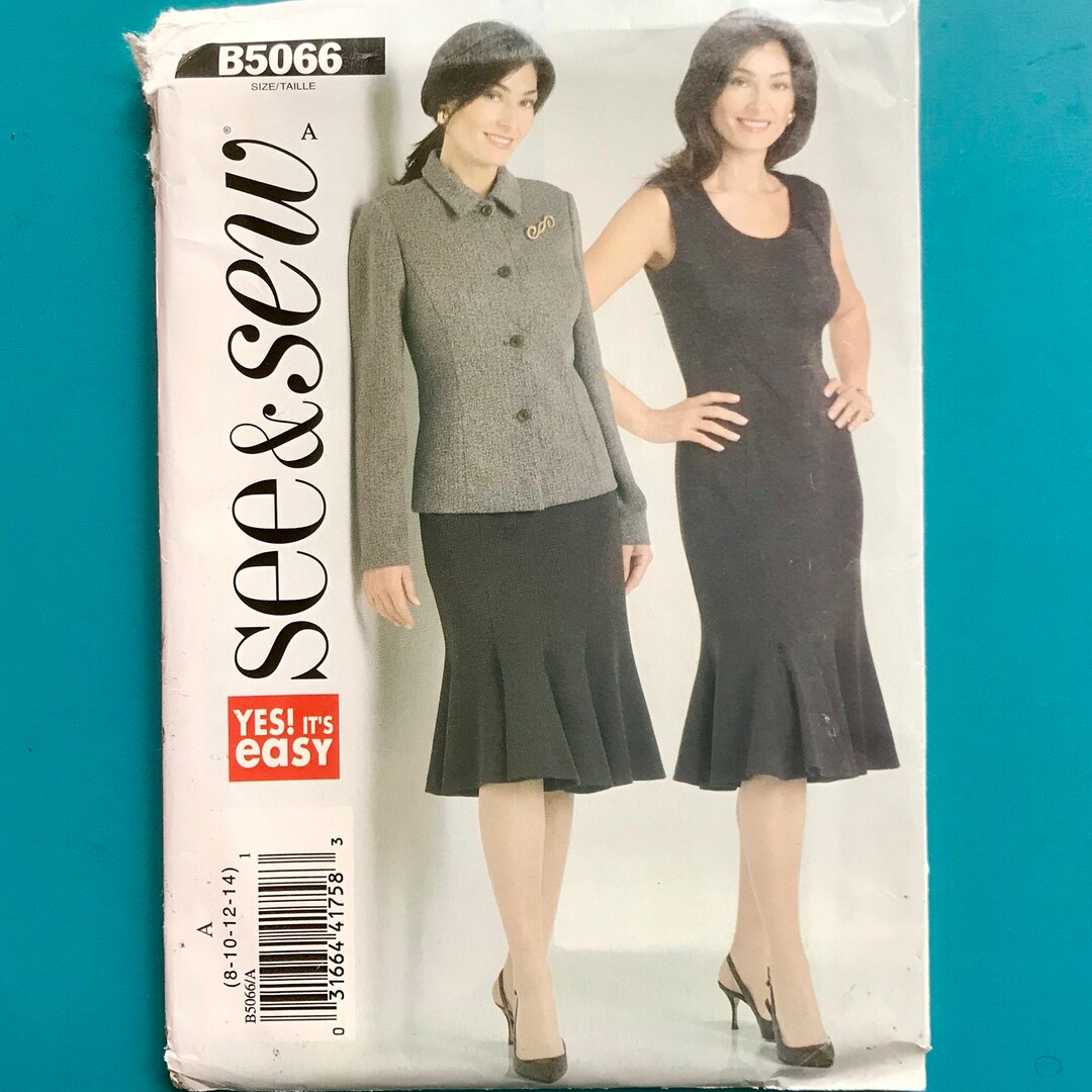 Butterick 5066 See & Sew 5066 Misses Fitted Flared Dress With Jacket 8 ...