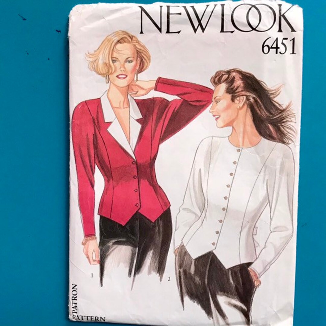 New Look 6451 Misses Fitted Shirt 80s Blouse Pointed Hem 8 10 12 14 16 ...