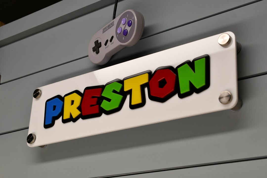 Custom SUPER MARIO Layered Acrylic Name Plaque Sign Decor - Etsy